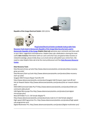 Data recovery democratic republic of the congo | PDF
