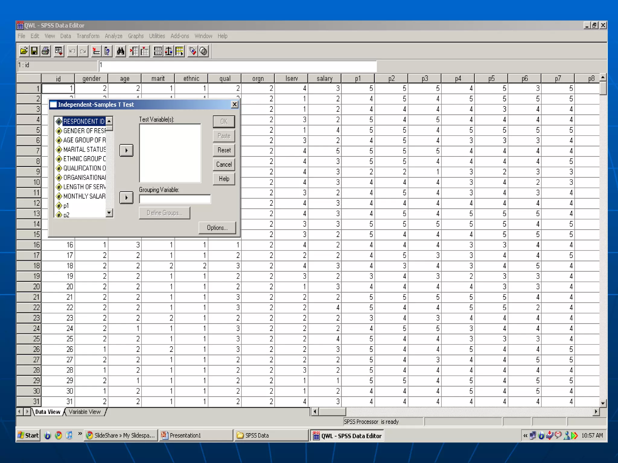 Data Analysis Using Spss T Test | PPT