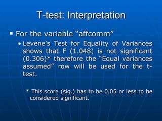 T-test (Revised version) | PPT