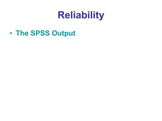 Data Analysis With Spss - Reliability | PPT