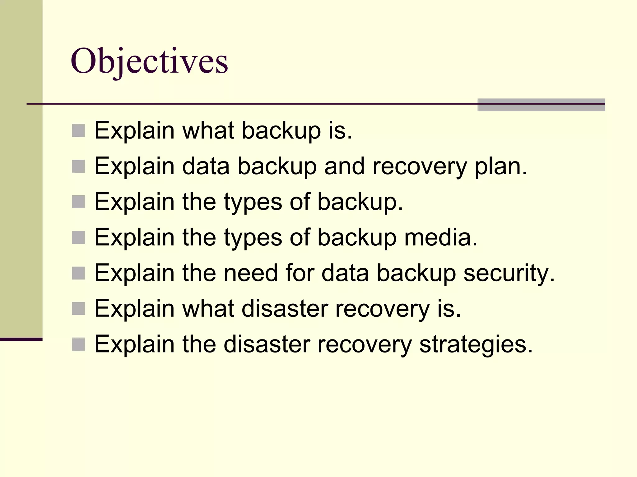 Data backup and disaster recovery | PPTX
