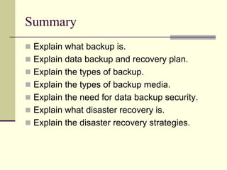 Data backup and disaster recovery | PPTX