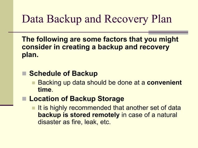 Data backup and disaster recovery | PPTX