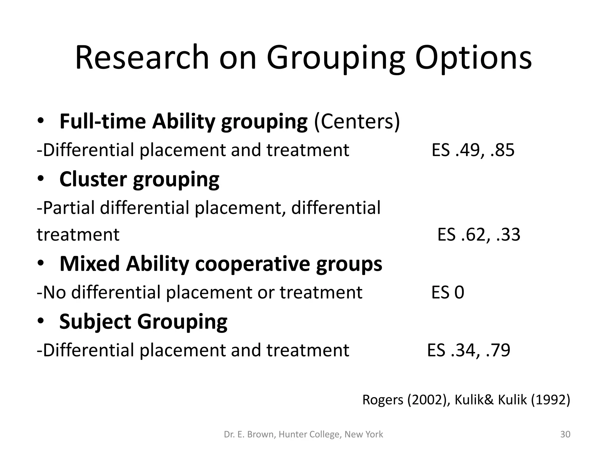 Data-based Decision Making: Tools for Determining Best Practices in Grouping and Service ...