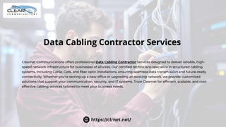 Reliable Data Cabling Services for Seamless Connectivity | PDF