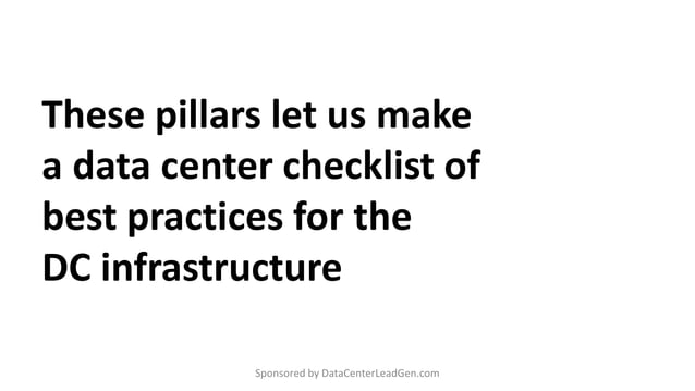 Data Center Checklist for Infrastructure Best Practices (SlideShare) | PDF | Computer Networking ...