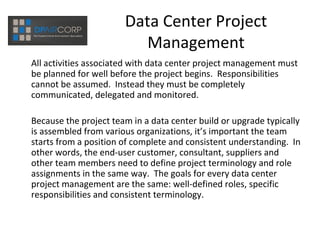Data Center Project Management: Key Components of a Successful System | PPT