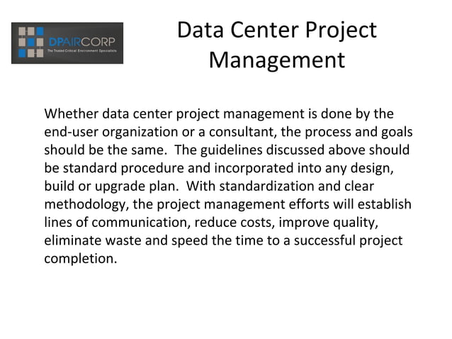 Data Center Project Management: Key Components of a Successful System ...