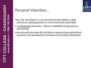 ITFT Data collection | PPT