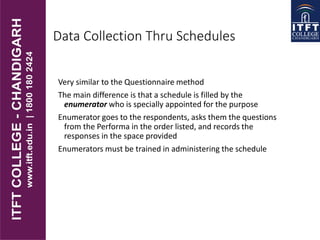 ITFT Data collection | PPT