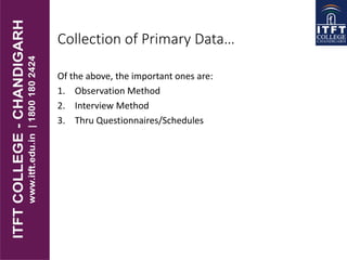 ITFT Data collection | PPT