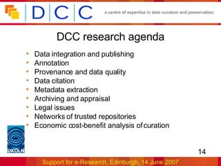 Data curation and preservation: the Digital Curation Centre | PPT | Databases | Computer ...