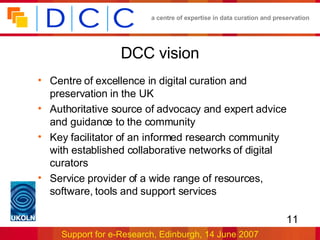 Data curation and preservation: the Digital Curation Centre | PPT