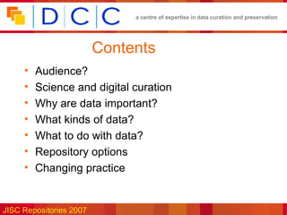 Data curation issues for repositories | PPT