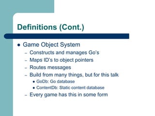 a data driven game object system | PPT