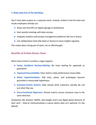 Data-Driven Culture – Building Teams That Think in Numbers | PDF
