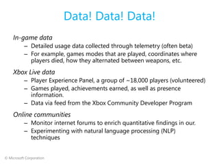 Data driven games user research | PPT