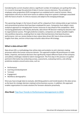 Data-driven HR reshaping the business landscape | PDF
