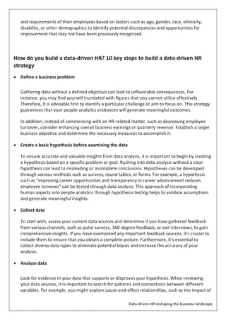 Data-driven HR reshaping the business landscape | PDF