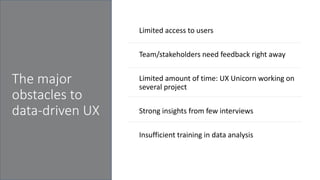 Data-driven UX: What it really takes and how to get there | PPT