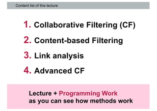 Collaborative Filtering 1: User-based CF | PDF