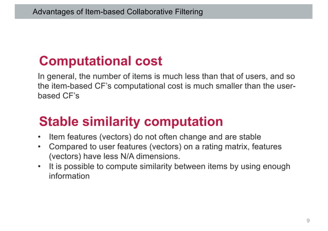 Collaborative Filtering 2: Item-based CF | PPT