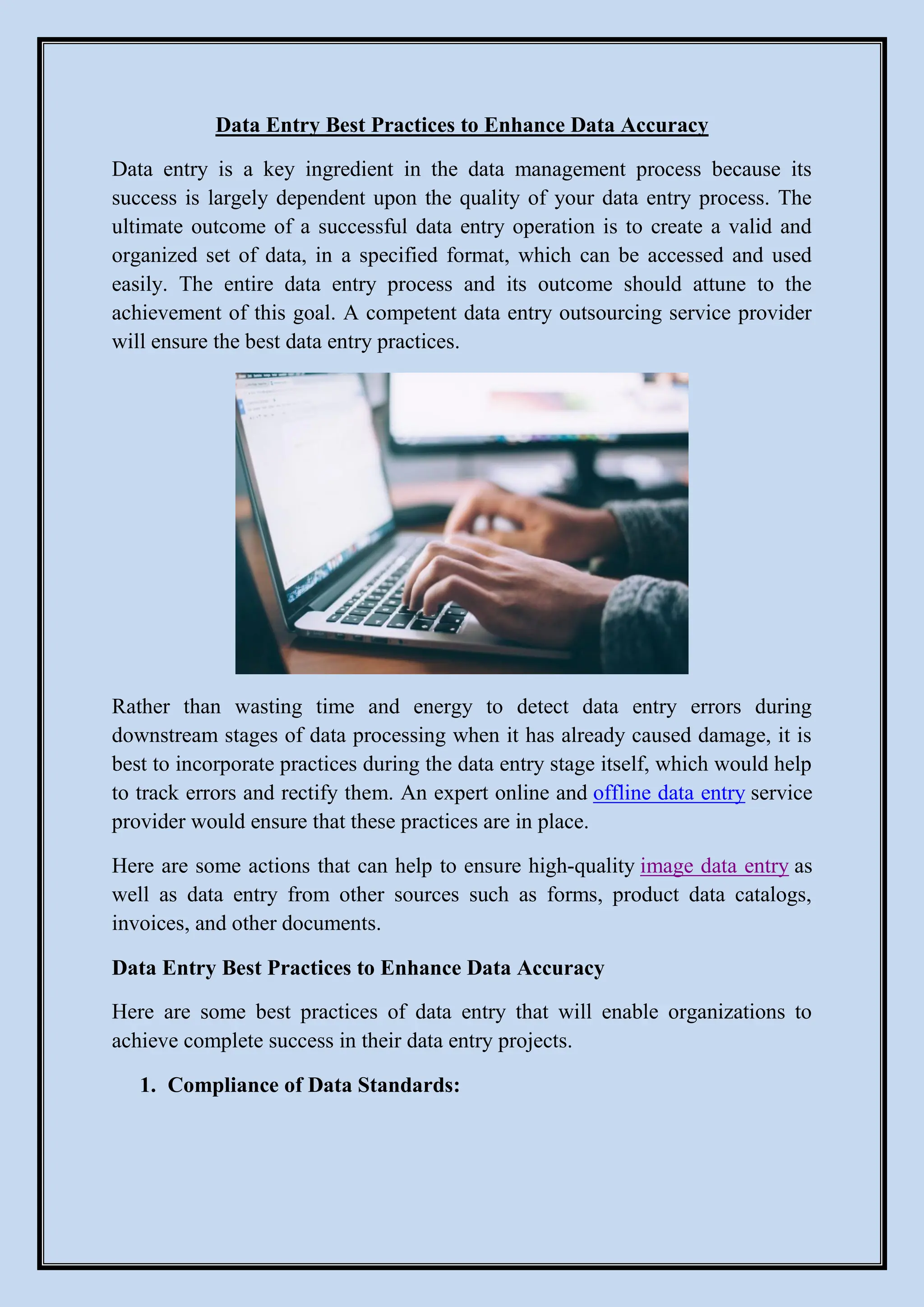 Data Entry Best Practices to Enhance Data Accuracy - DEIO | PDF