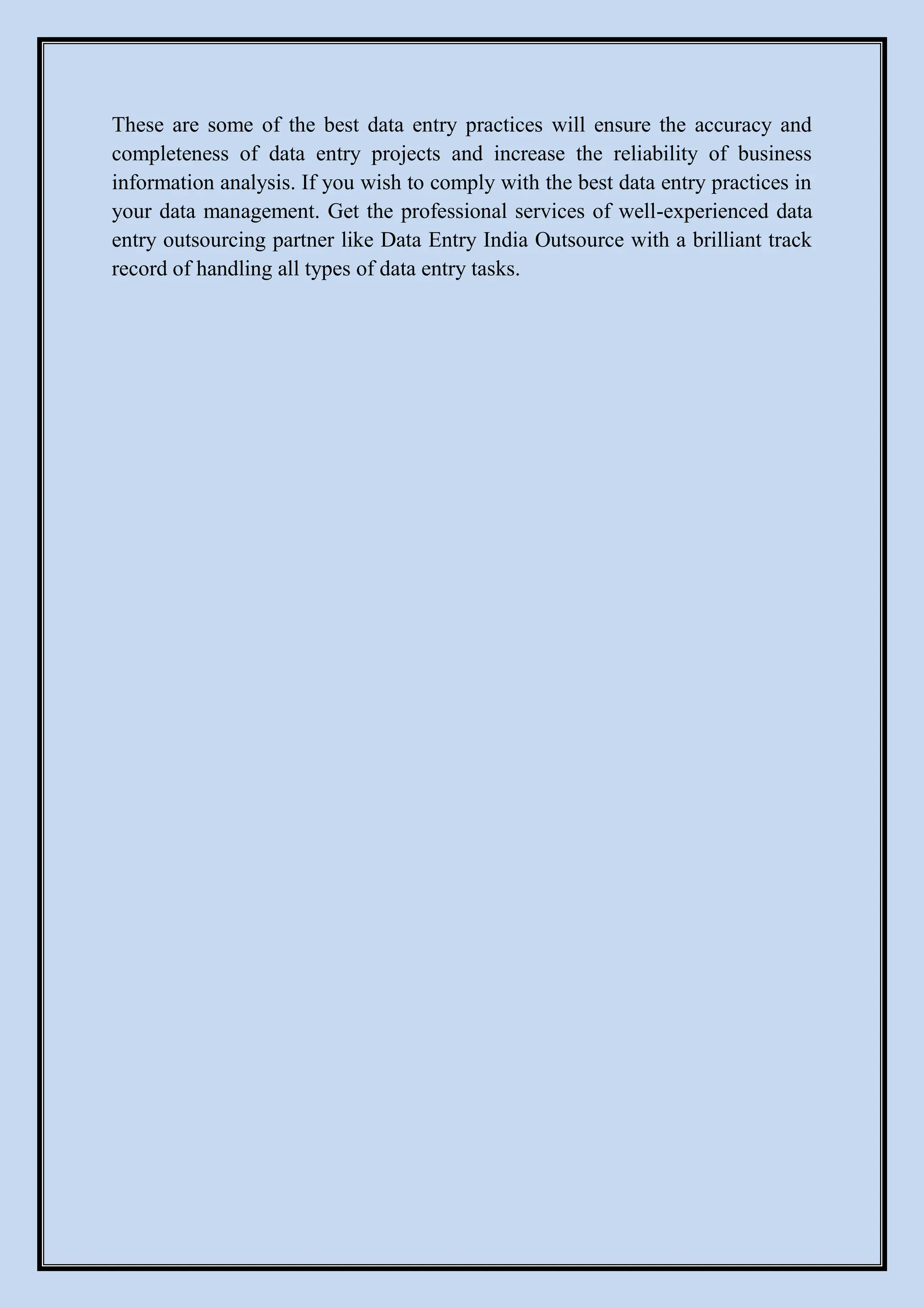 Data Entry Best Practices to Enhance Data Accuracy - DEIO | PDF