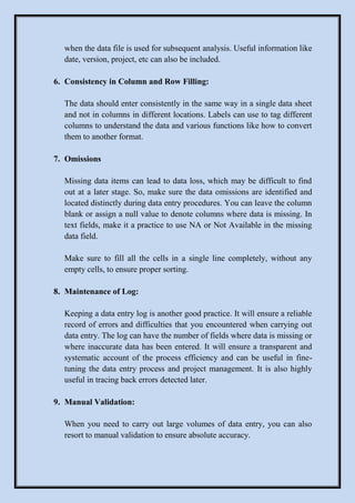 Data Entry Best Practices to Enhance Data Accuracy - DEIO | PDF