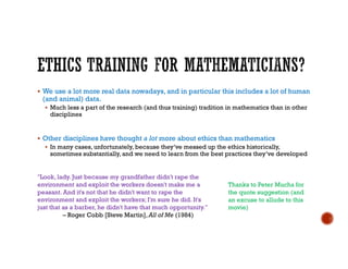 Data Ethics for Mathematicians | PPT