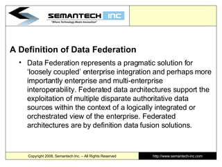 Data Federation | PPT | Databases | Computer Software and Applications