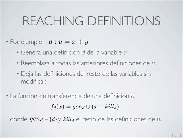 Data-flow Analysis: Reaching Definitions | PDF