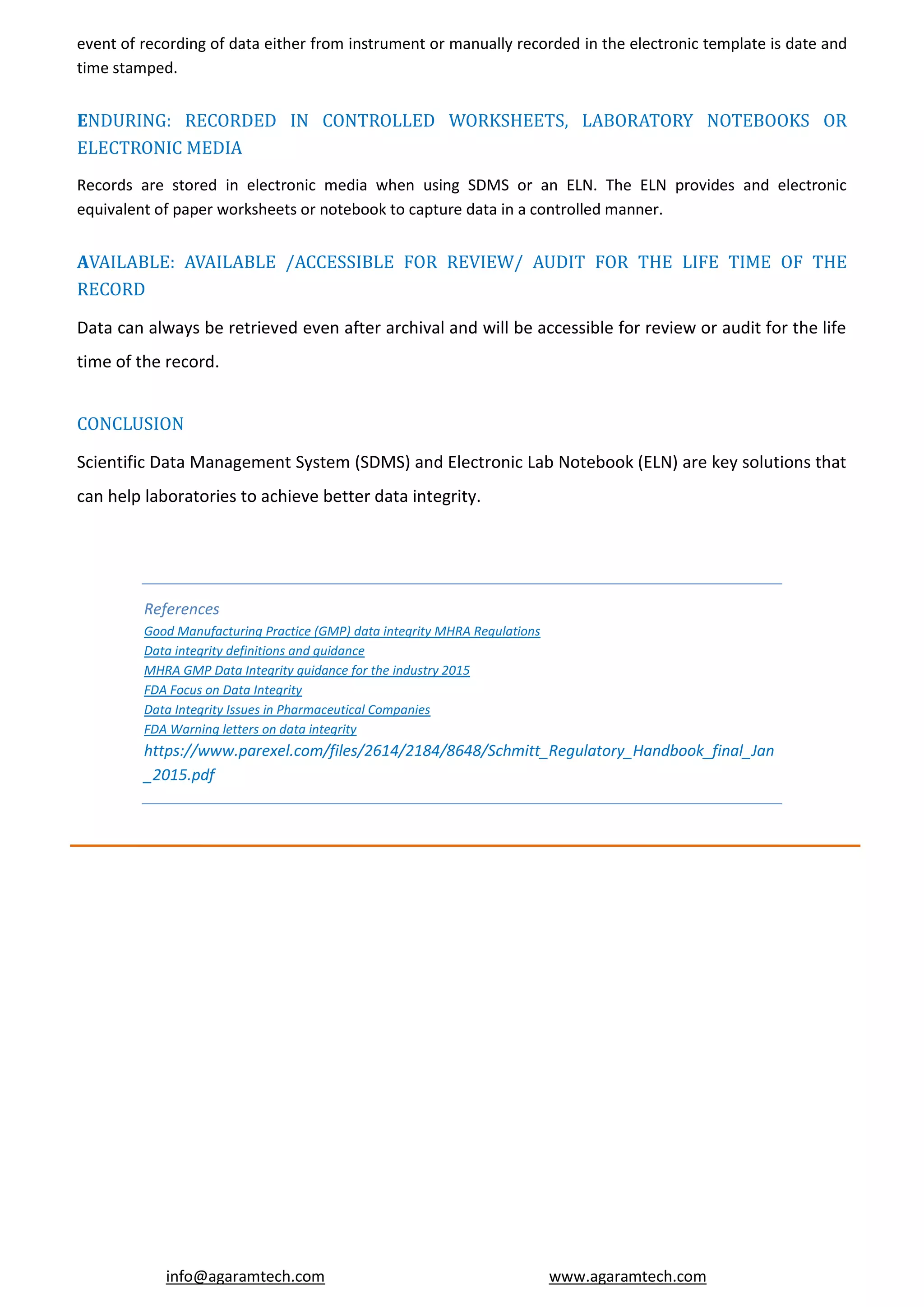 Data-Integrity - Agaram Technologies | PDF