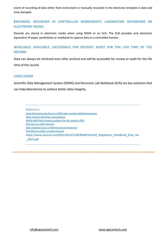 Data-Integrity - Agaram Technologies | PDF