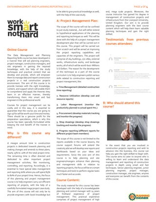 Data Management and Planning Reporting Skills - Online Course | PDF