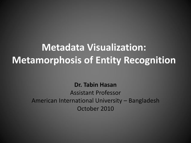 Data metadata visualization | PPT