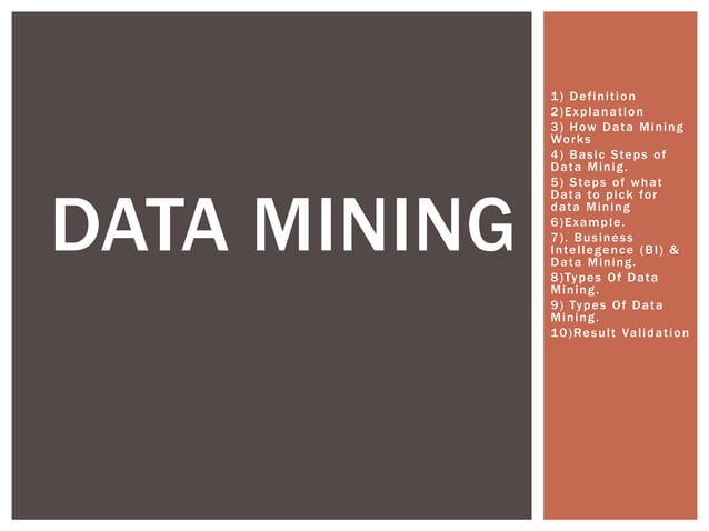 Data mining | PPT