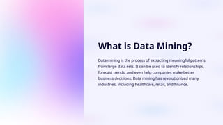 Basic concept of Data-Mining and it Applications | PPT