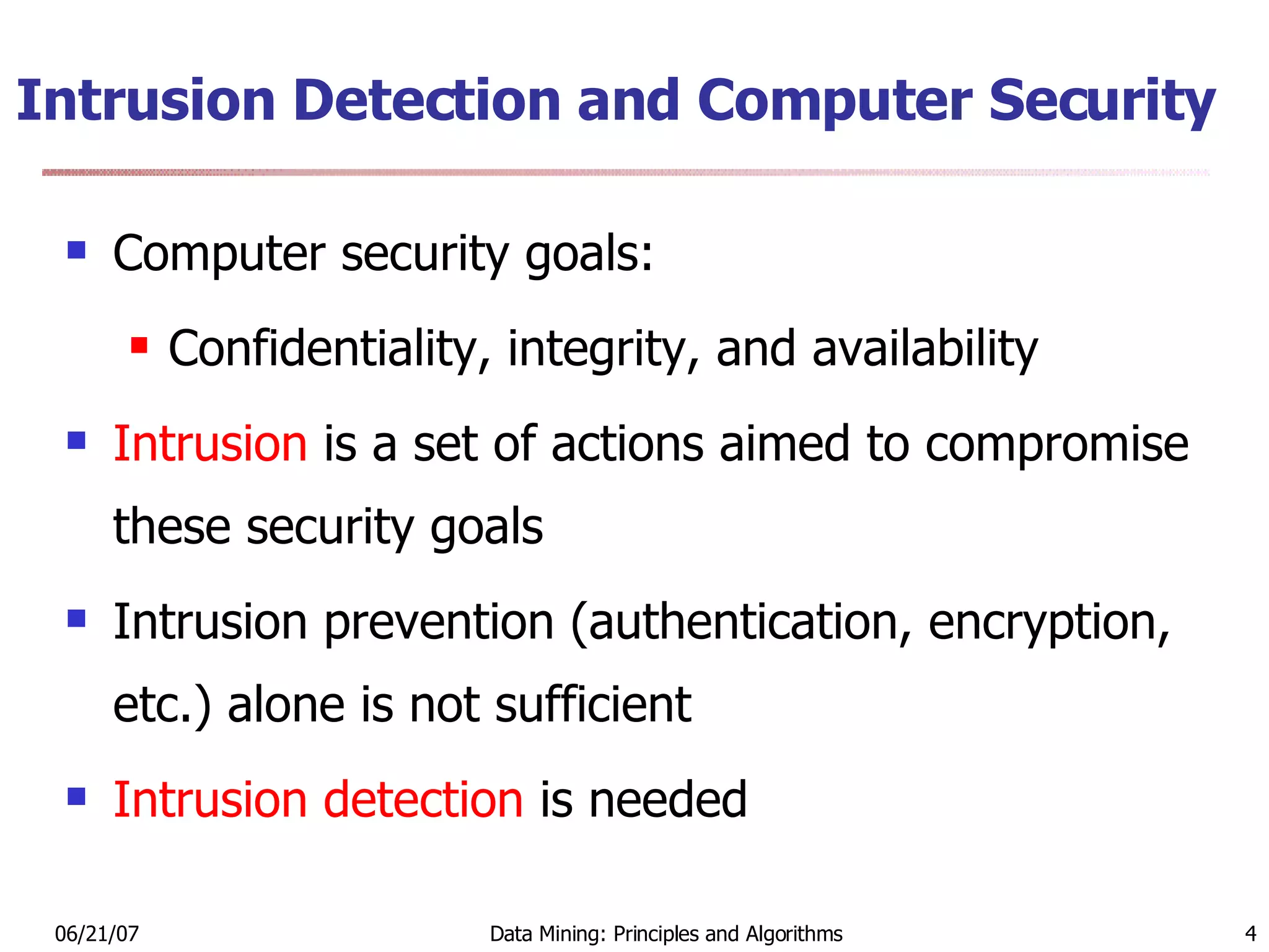 Data Mining And Intrusion Detection Ppt