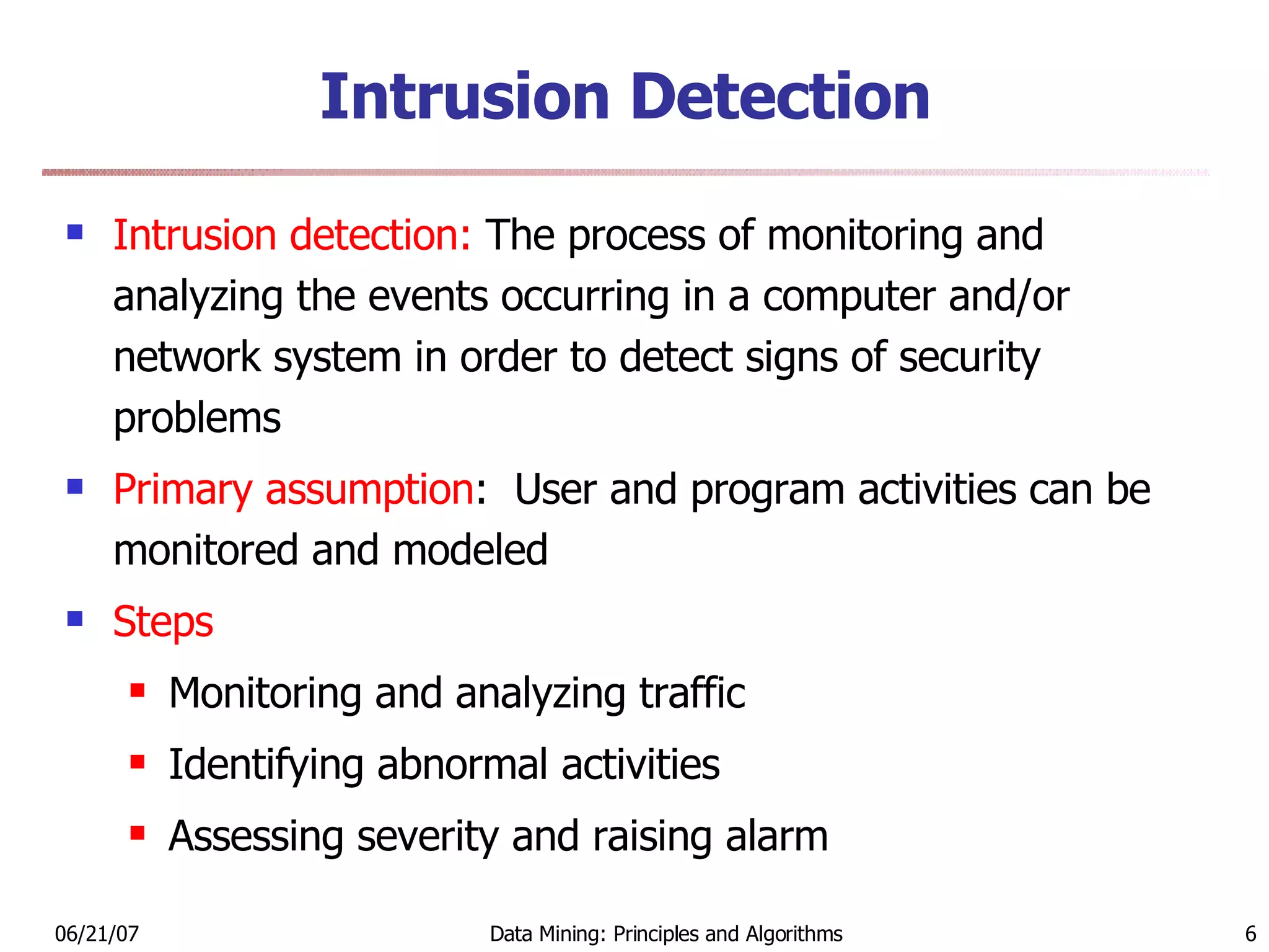 Data Mining And Intrusion Detection Ppt