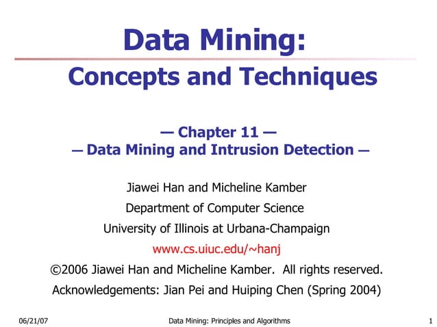 Data Mining and Intrusion Detection | PPT