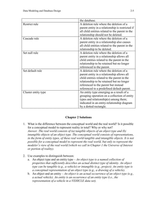 Data Modeling and Database Design 2nd Edition by Umanath Scamell Solution Manual | PDF