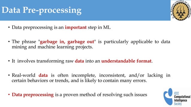 Data Preprocessing Using Machine Learning Pdf Databases Computer Software And Applications