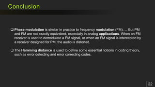 Phase Modulation , Error, Hamming Distance , GSM -Data Communication | PPT