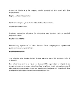 Data Privacy Laws: A Global Overview and Compliance Strategies | PDF