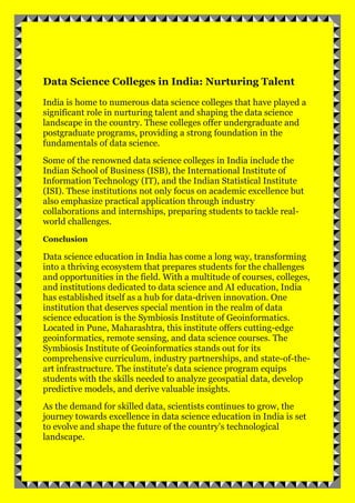 Data Science Education in India: A Journey Towards Excellence | DOCX ...