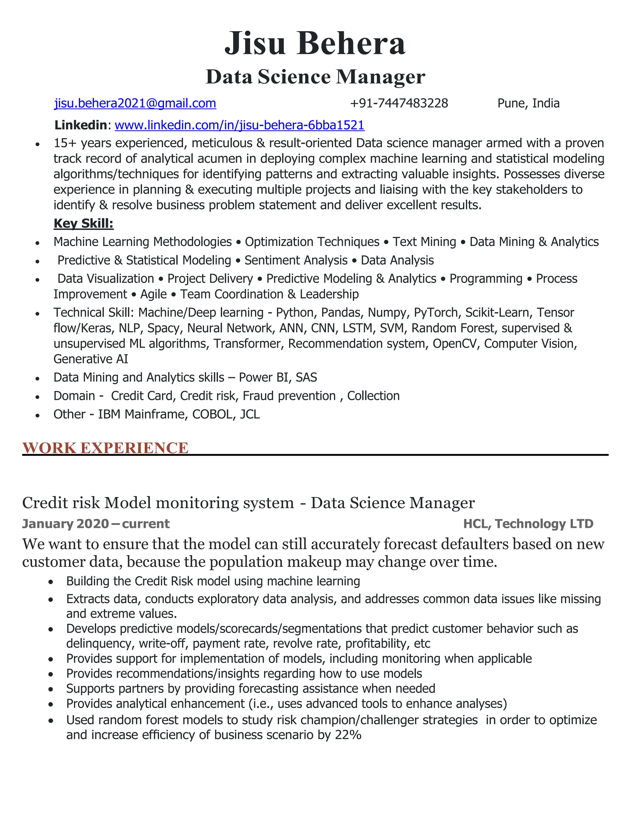 Data-science-manager.docx | Artificial Intelligence | Technology & Computing