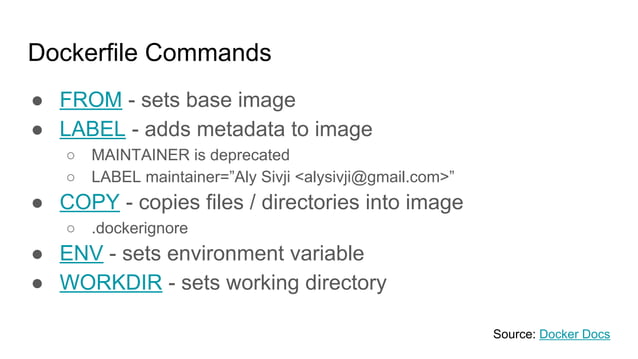 Data Science Workflows Using Docker Containers Ppt