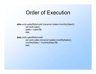 Introduction to SAS Data Set Options | PPT