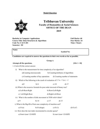 Data-Structure-Algorithms-.docx | Programming Languages | Computing